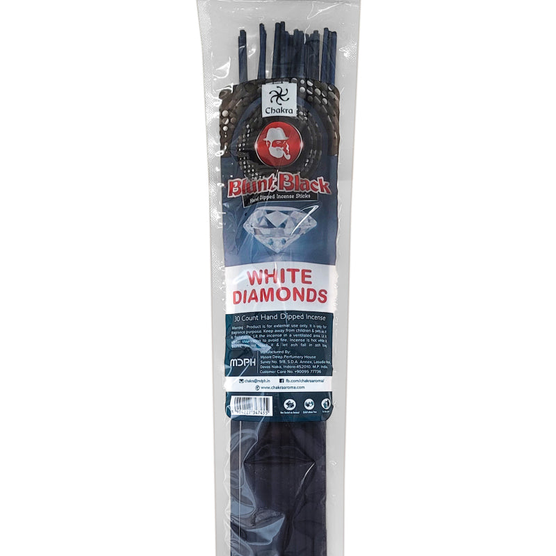 White Diamonds Type Scent 19" Blunt Black Jumbo Incense
