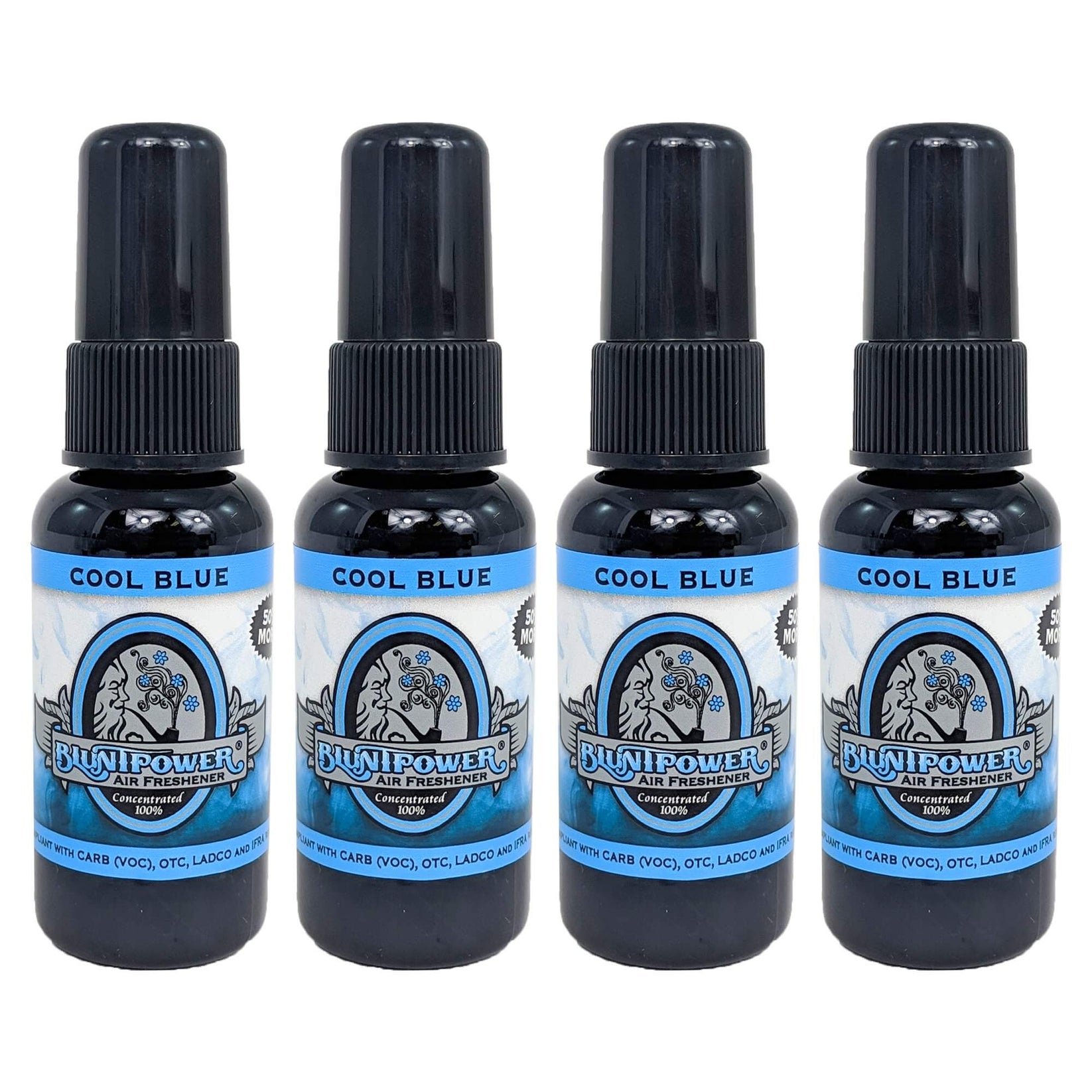 4-Pack: Blunt Power Spray 1.5 OZ Cool Blue Scent